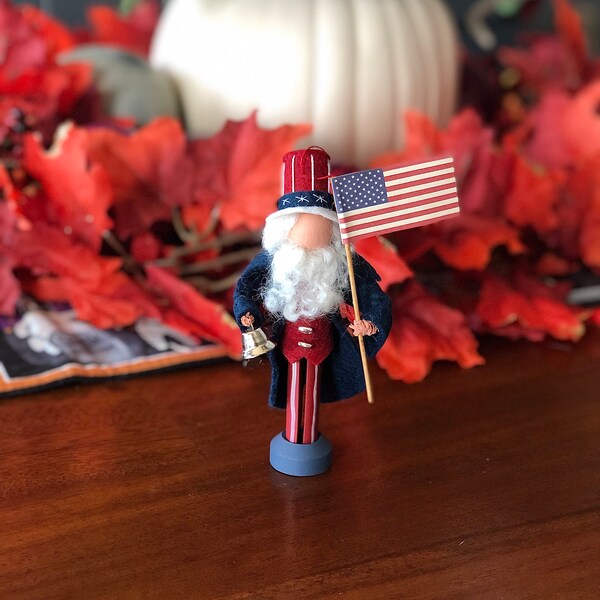 Uncle Sam Ornament, Formal Uncle Sam, Clothespin Ornament, Patriotic ...