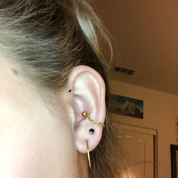 16g Conch Chain Earring, Conch Hoop Earring, Helix Earring, Ear ...