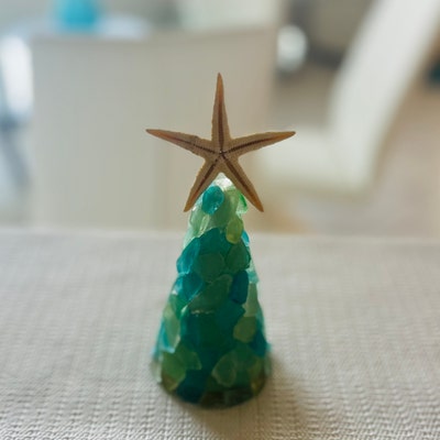 12.5 Cowrie White Washed Wood Tree, Shell Christmas Tree, Neutral Tree ...