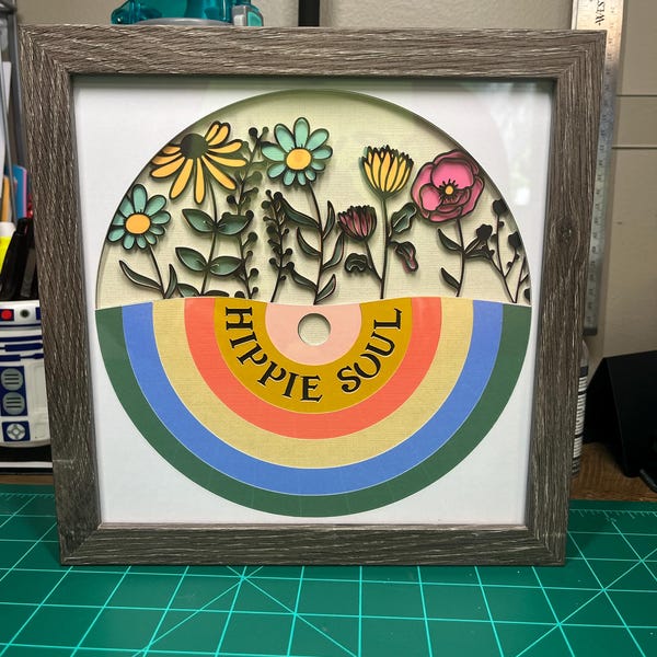 Stained Glass Lily Flower Shadow Box 3D Svg ,flower 3D Box Svg ,lily ...