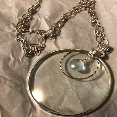 Magnifying Necklace, Healing Gem Stone, Monocle Necklace, Loupe ...