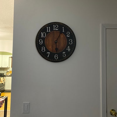 Black & Wood 2 Wall Clock, 8 Sizes to Choose, Made in USA, Lifetime ...