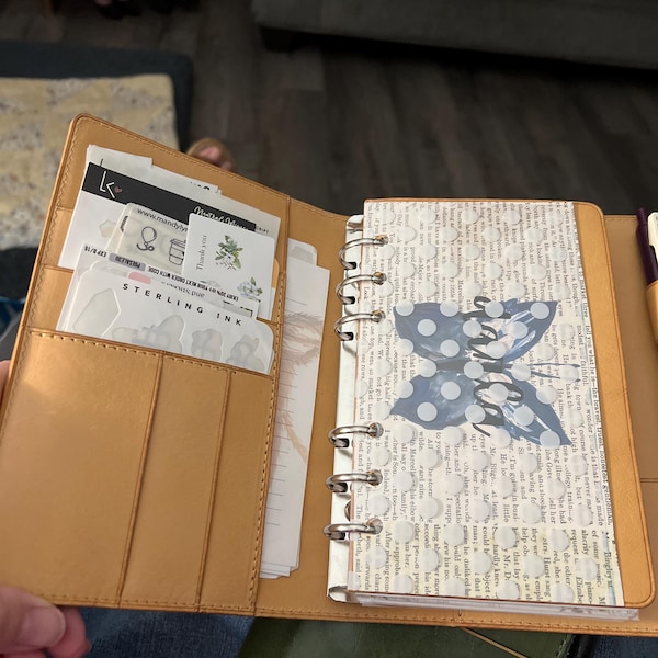 A7, Pocket 6 Rings Leather Binder, Filofax Pocket Planner, Veg Tan ...