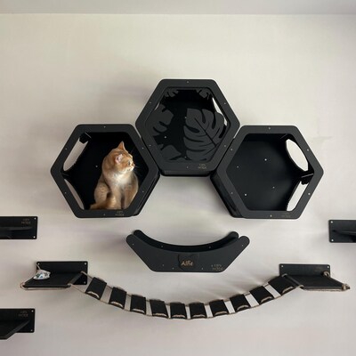 Cat Wall Furniture Full Set, Cat Wall Shelves, Cat Wall Bed, Cat Wall ...