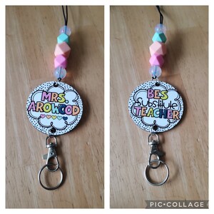 Teacher Lanyard, Teacher Gift, Custom Badge Lanyard, Personalized ...