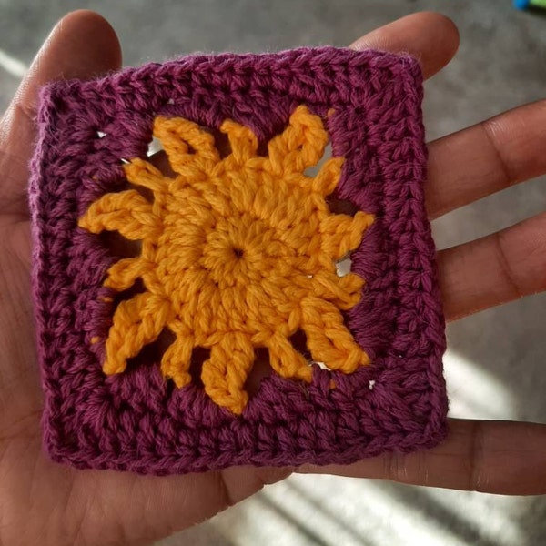 Easy Granny Square Fried Egg Crochet PDF PATTERN Step-by-step Tutorial ...