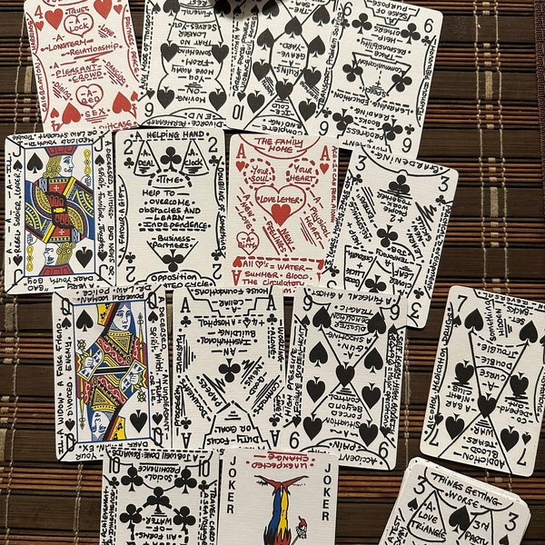 Cartomancy Card Meanings 52 Pages PDF - Etsy
