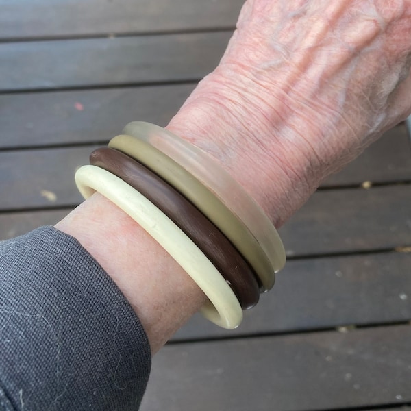 70s, 80s Gerda Lynggaard Teak Bangle, Bracelet. Rounded Triangular ...