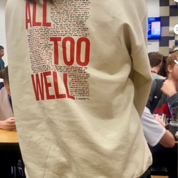 All Too Well Sweatshirt - Etsy