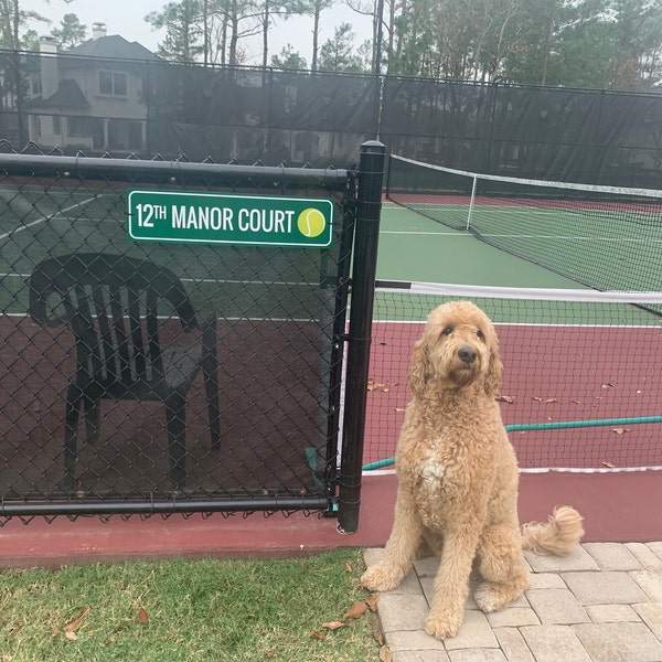 Tennis Court Sign, Personalized Tennis Player Kid Room Sign, Custom ...