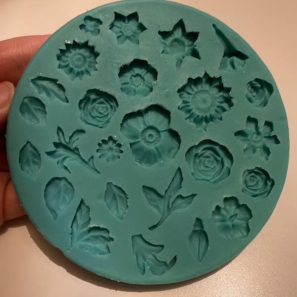 Silicone Mould Small Flowers and Leaves Sugarcraft Cake Decorating ...