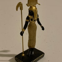 Vintage Isis Mini Statue - Small Hand-painted Ancient Egyptian Goddess ...
