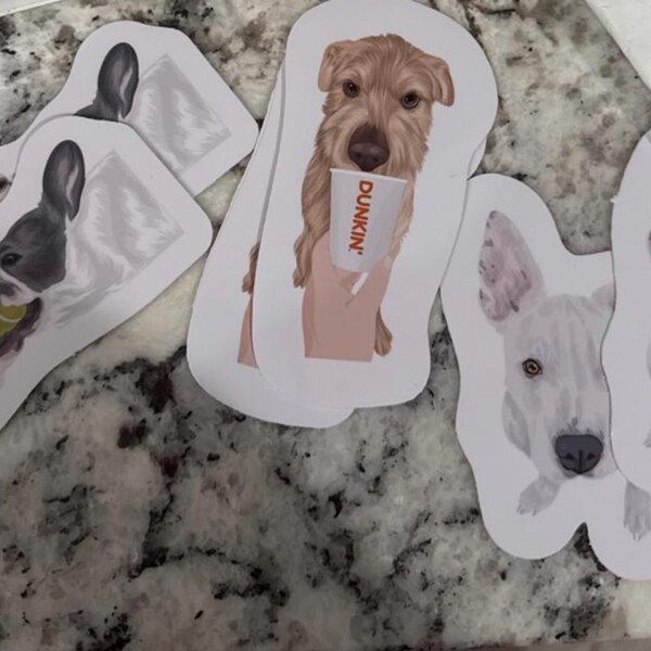 Personalized Dog Stickers - Hand Drawn | Custom Pet Sticker, Custom Dog ...