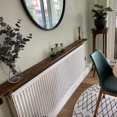 Solid Wood Radiator Shelf With Brackets Rustic Narrow Shelf for Hallway ...