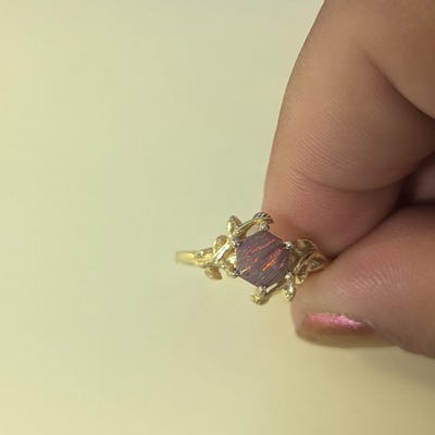 Pear Red Rose Ruby Ring for Women, Statement Ring, Ring for Her ...