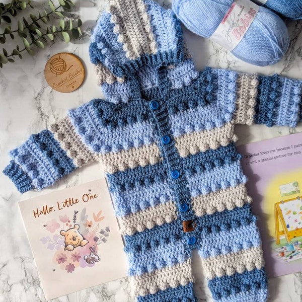 Bobbi Baby Romper One Piece Jumpsuit Crochet Pattern in Sizes Preemie ...
