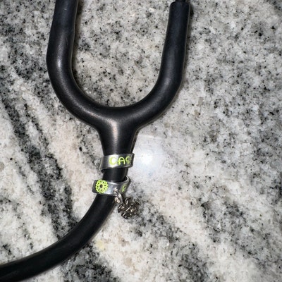 MA Stethoscope Ring, MA Stethoscope Charm, Hand Stamped Gift ...