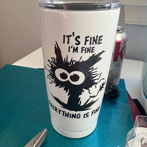 It's Fine I'm Fine Everything is Fine SVG, Black Cat, Electrocuted Cat ...