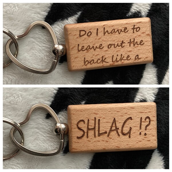Personalised Keyring Wooden - Custom Key Ring - Beech Wood Customised ...