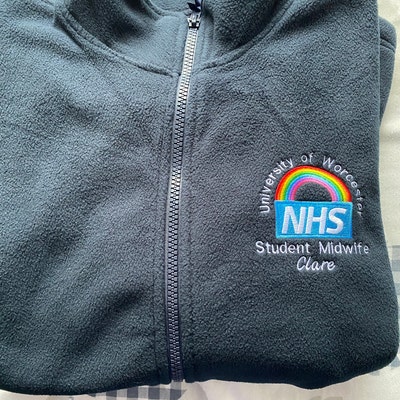 NHS Fleece Jacket Personalised Embroidered Logo Staff Uniform. - Etsy UK