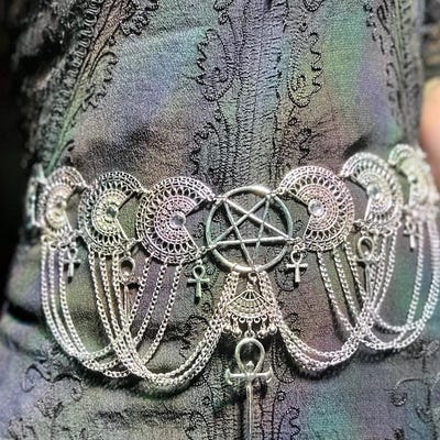 Vampire Ankh Hip Chain Belt Egyptian Belt Occult Goth Gothic Eye of ...