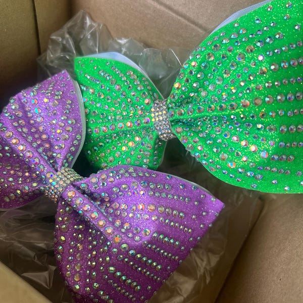 Cheer Bow, Rhinestone Cheer Bow, Competition Bows, Team Bows - Etsy