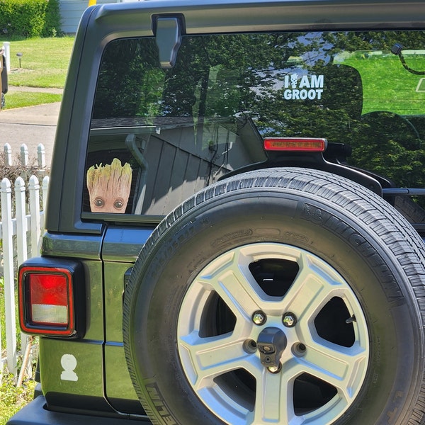Baby Groot Peeker Vinyl Sticker Great for Car Windows/bumpers Laptop ...