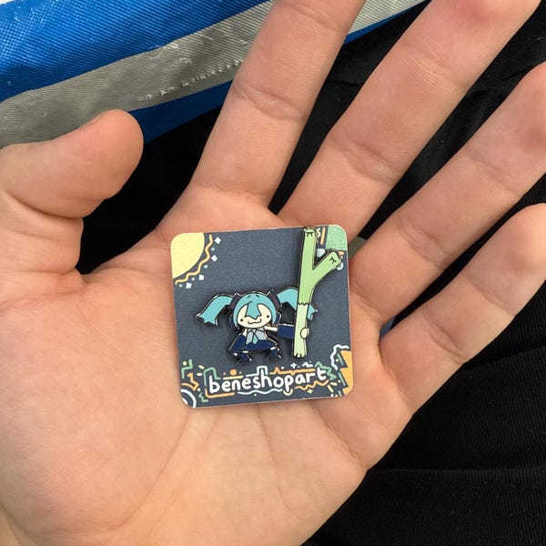 Big Leek Miku Enamel Pin | Original Creator | Pin for Hats, Lanyards ...