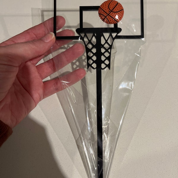 Acrylic Basketball Hoop Cake Topper - Curved or Rectangle Backboard ...