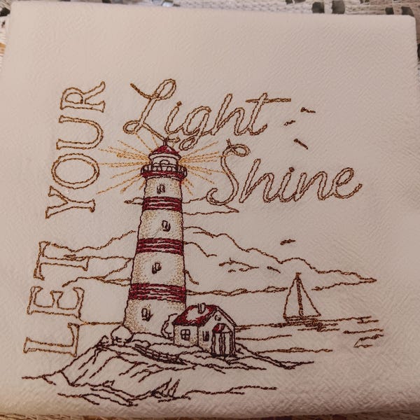 Flowered Flour Sack Towel. Machine Embroidered. Farmhouse Decor. Garden ...