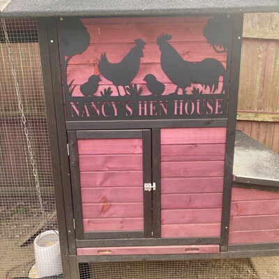 Personalized Chicken Farm Metal Sign, Custom Metal Chicken Coop Signs ...