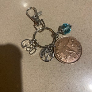 Wren Farthing Coin and Bird Key Ring or Clip, Choose Coin Year 1937 ...