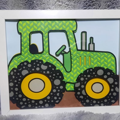 3D Tractor SVG, Layered Tractor Cut File, 3D Farm SVG, Layered Farm SVG ...