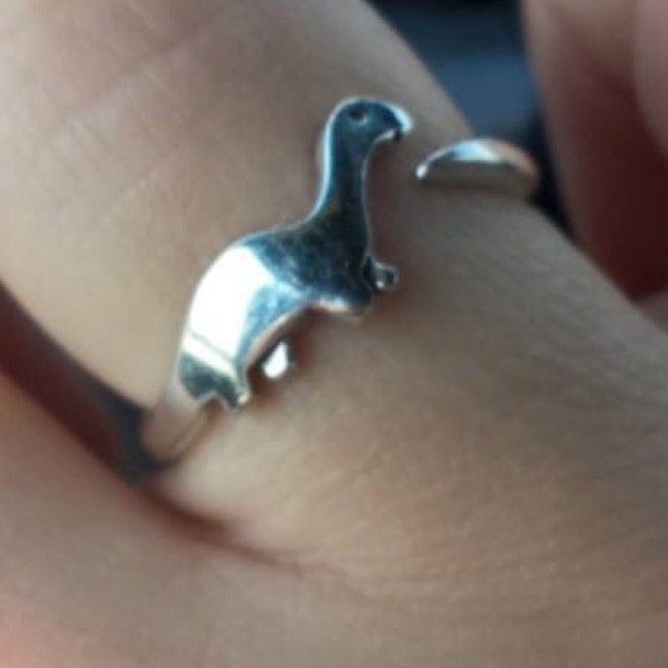 Dinosaur Sterling Silver Ring, Adjustable Sterling Silver Ring, Dino ...