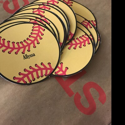 Softball Tags softball Favor Tags/ Party Decor. Printable PDF EDITABLE ...