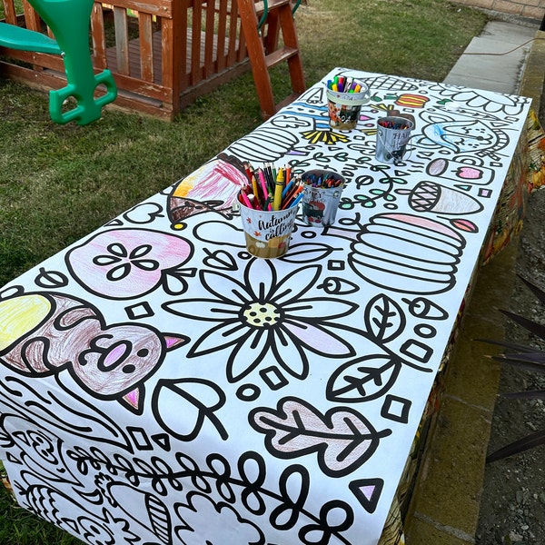 GIANT 10-foot FALL Coloring Page Banner | Coloring Poster | Fall ...