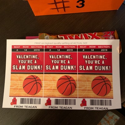 Basketball Valentines Day Card, Personalized Kids Valentines ...