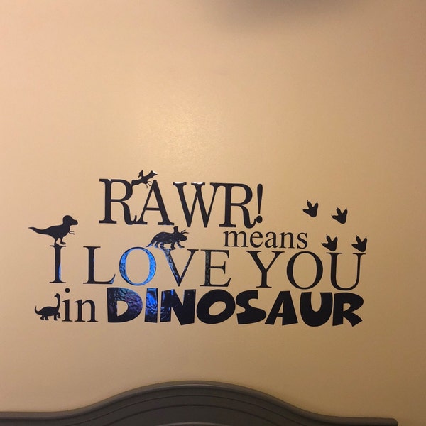 Rawr! Means I Love You in Dinosaur • Bedroom Decor • Boy or Girl ...