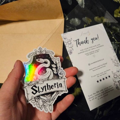 Holographic Sticker Slytherin House Emblem Hogwart School of Wizard ...
