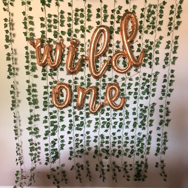 WILD ONE Balloon Banner - Script Letter Balloons - Wild One Party ...