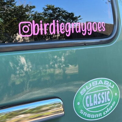 Instagram Handle Car Decal, Car Sticker, Influencer Decal, IG Sticker ...