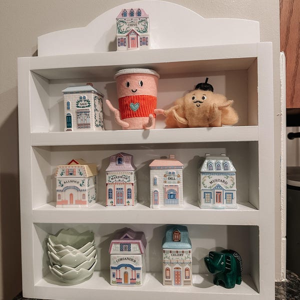 Lenox Spice Rack Shelf | White Handmade Solid Wood Lenox Spice Rack ...