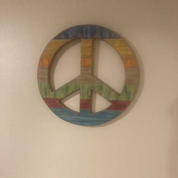 Large 24" Rustic Wood Peace Sign Wall Decor - Etsy