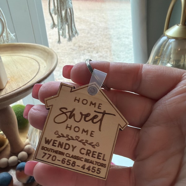 Personalized Real Estate Agent Keychain, New Home Buyer Gift, Gift From ...