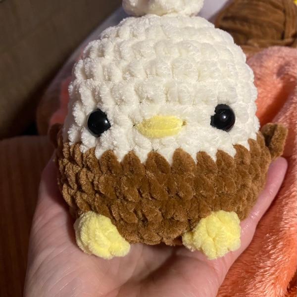 Crochet Eagle Pattern LOW SEW Bird Mini Baby Eagle Stuffed Animal PDF ...