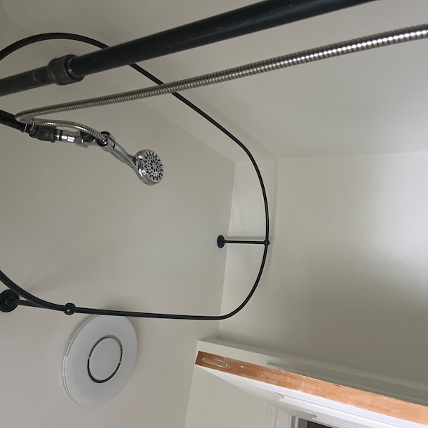 Oval Shaped 360 Degrees Shower Curtain Rod for Bathroom, Fitting and ...