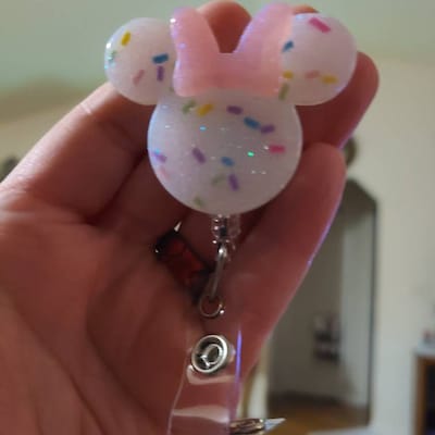 Sprinkle Minnie Inspired Badge Reel Disney Badge Holder Badge Clip ...