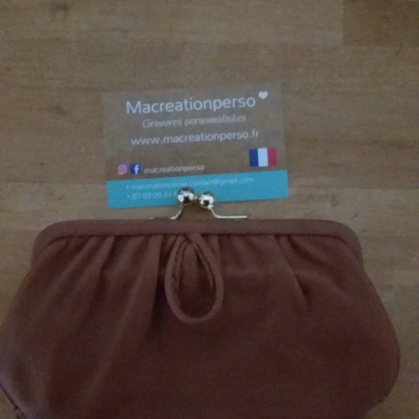 Large Retro Coin Purse With Gold Click-clack Clasp - Vintage Genuine ...
