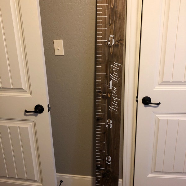 Height Chart Ruler - Wooden Height Chart - Growth Chart Ruler - Kids ...