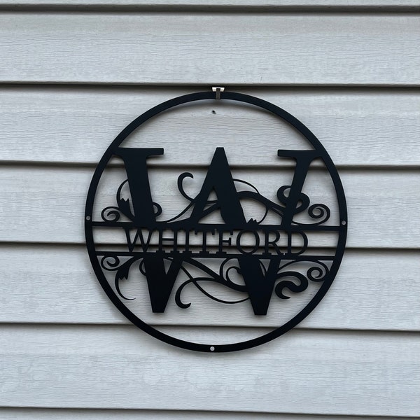 Metal Monogram Sign, Custom Metal Sign, Metal Name Sign, Initial Sign ...